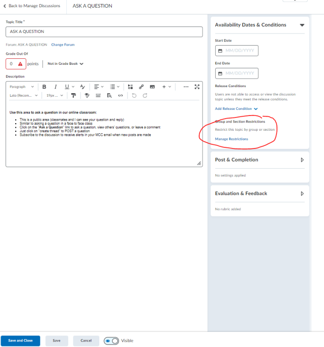 Merging Course / Sections in Brightspace | SUNY Niagara Online Teaching ...